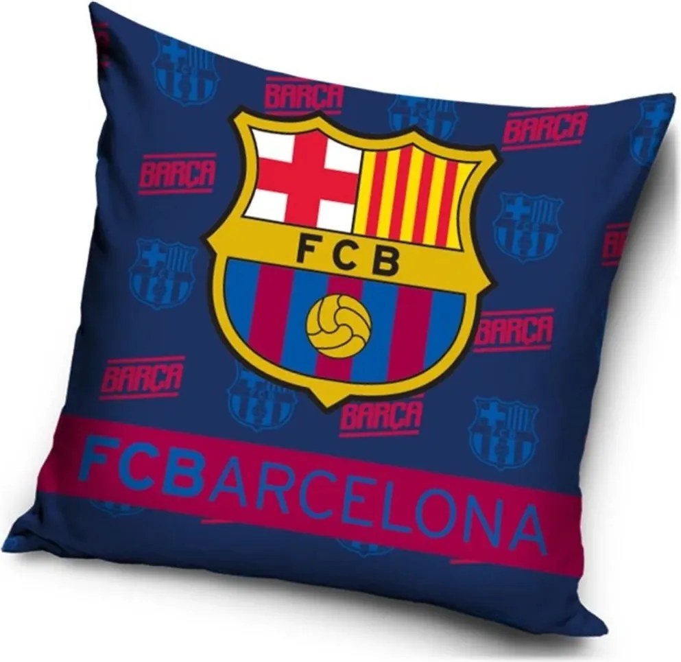 Velurový polštář FC Barcelona - motiv Força Barça | 40x40 cm