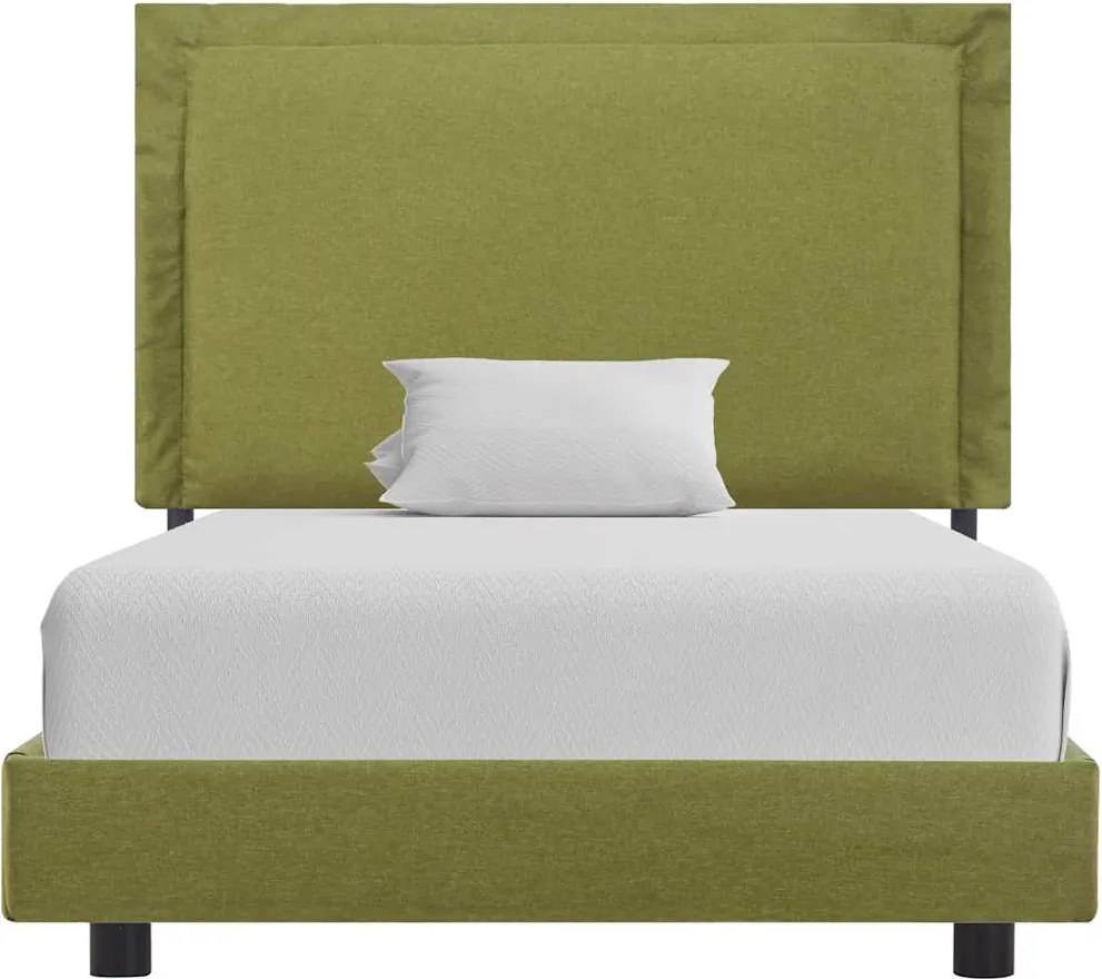 Rám postele zelený textil 90 x 200 cm 280996