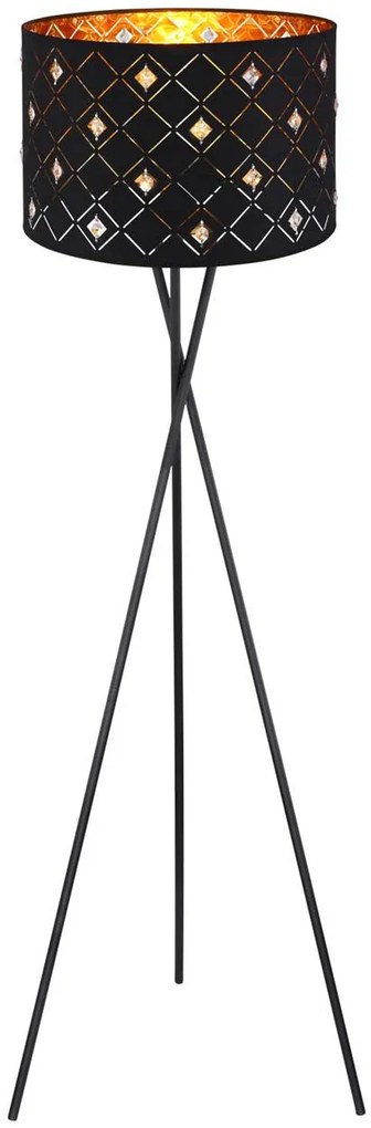 Stojací moderní lampa ABBEY, 1xE27, 60W, černozlatá Globo ABBEY 15448S