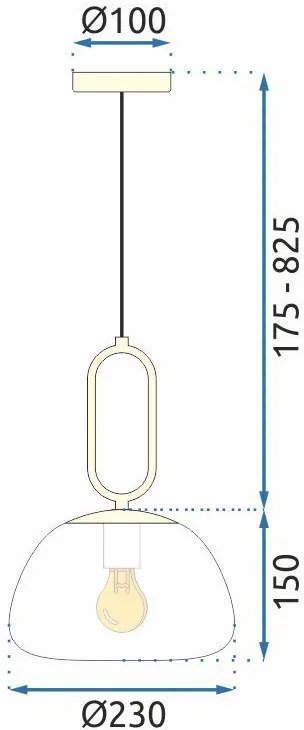 Tutumi, závěsné svítidlo 1xE27 APP1073-1CP, zlatá, OSW-00678