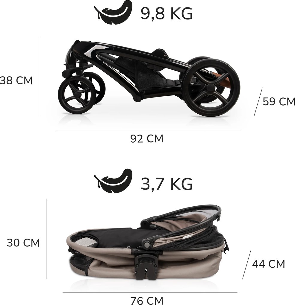 Carinio Kočárek pro psy Sante Taupe