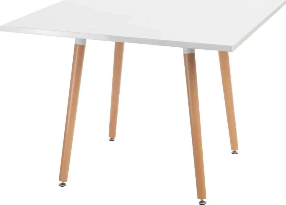 Mørtens Furniture Jídelní stůl Clara čtvercový, 100 cm, bílá Barva: dřevo / bílá