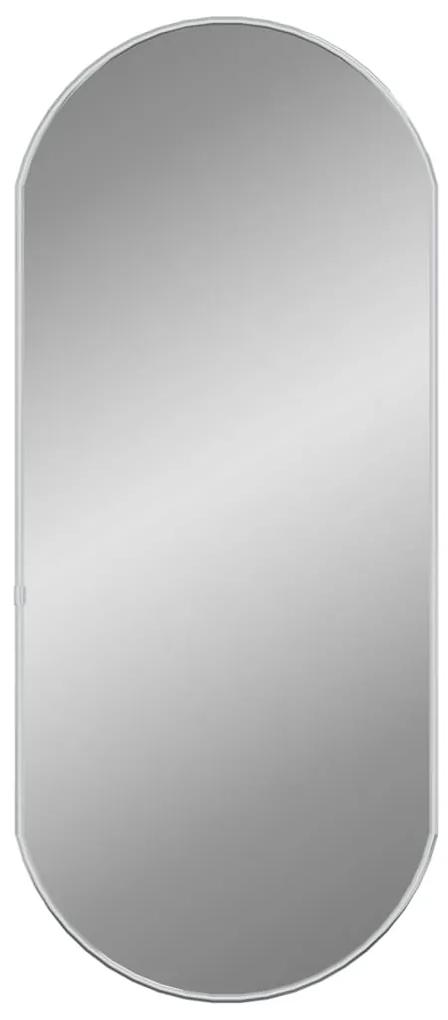 Nástěnné zrcadlo stříbrné 70x30 cm oválné - Default Title