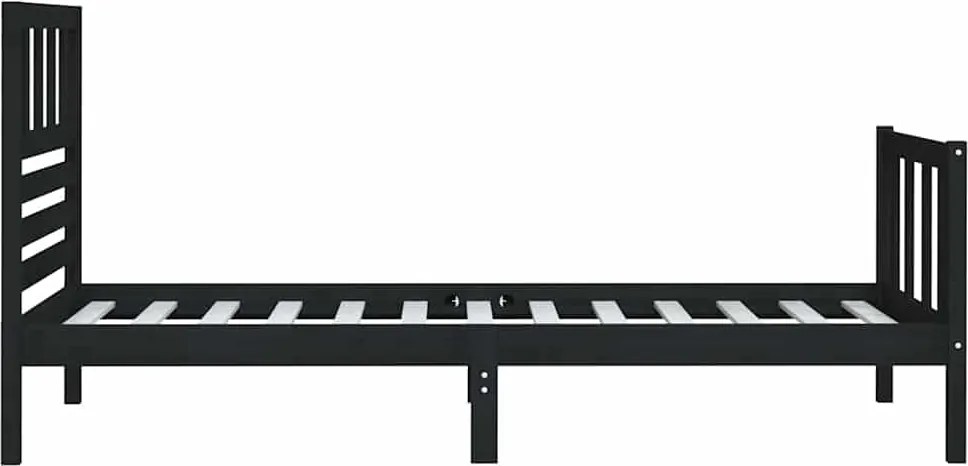 Rám postele černý 75 x 190 cm Small Single masivní dřevo 3101117