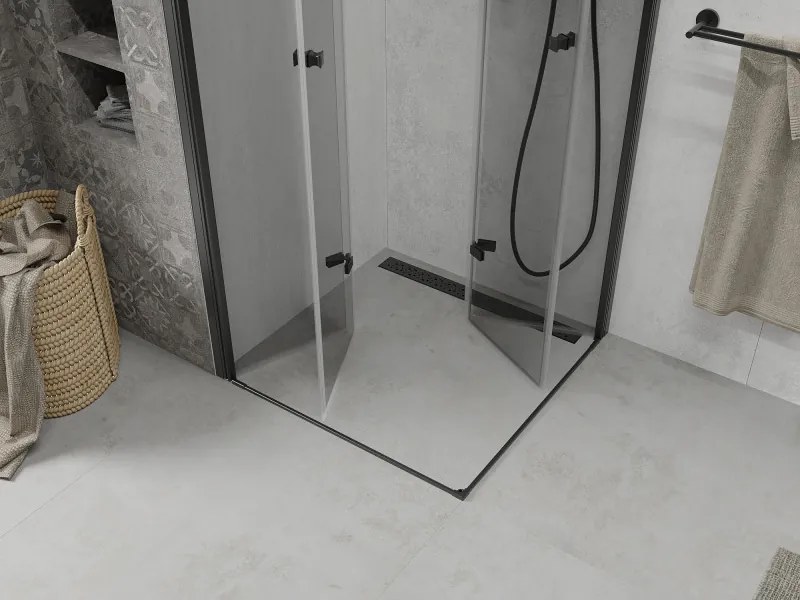 Mexen Lima Duo sprchový kout 100 x 100 cm, čiré sklo-černý profil, 856-100-100-70-00-02