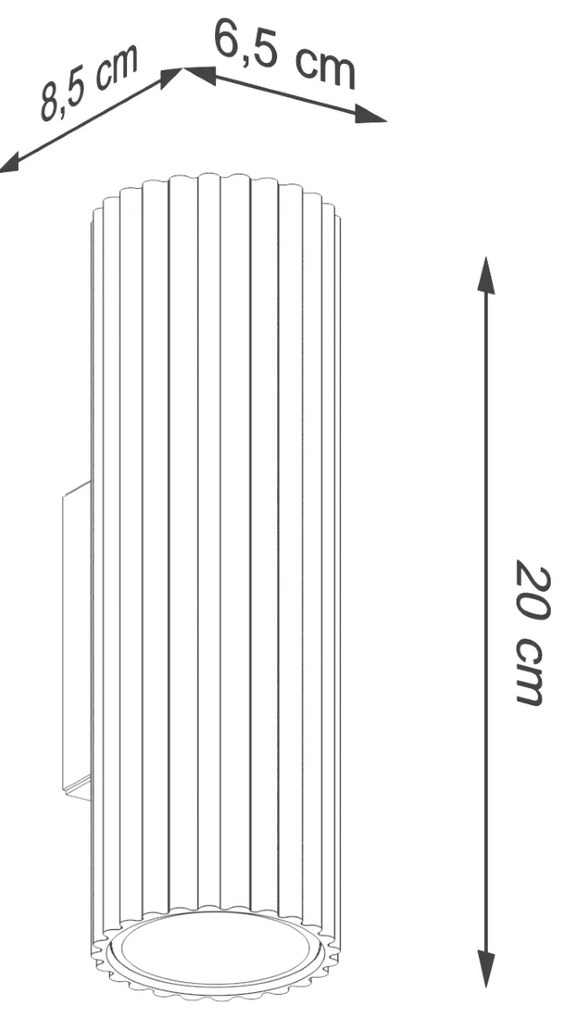 Sollux Lighting Nástěnné svítidlo KARBON 20 Černá