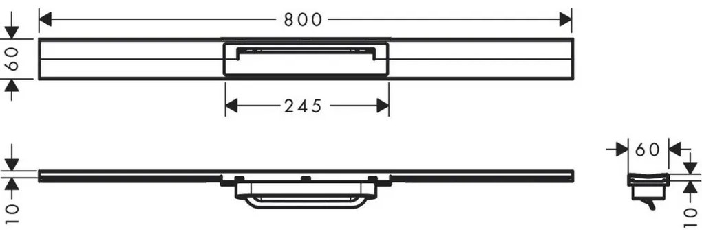 Hansgrohe RainDrain Flex - Vrchní sada sprchového žlabu 800, zkracovatelný, pro instalaci volně na plochu, leštěný vzhled zlata 56044990