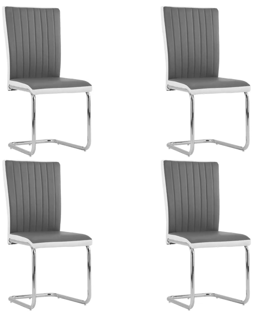 281790 vidaXL Konzolové jídelní židle 4 ks šedé umělá kůže