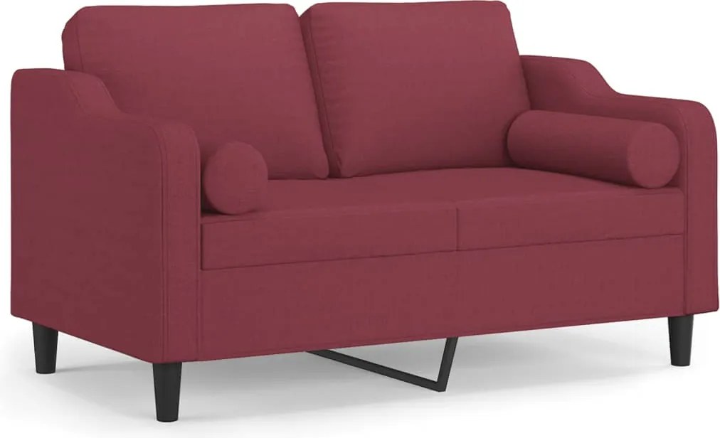 2místná pohovka s polštáři vínová 120 cm textil 3200843