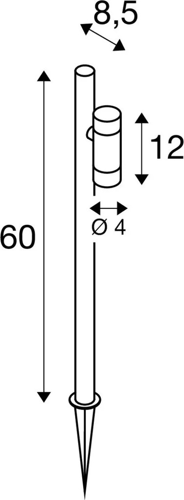 LA 1007868 HELIA SLIM Pole Single LED, venkovní stojací lampa, černá IP65 3000K - BIG WHITE (SLV)