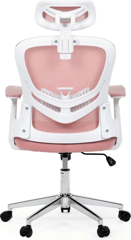 Ergonomická kancelářská židle EMILIE - růžová síťovina