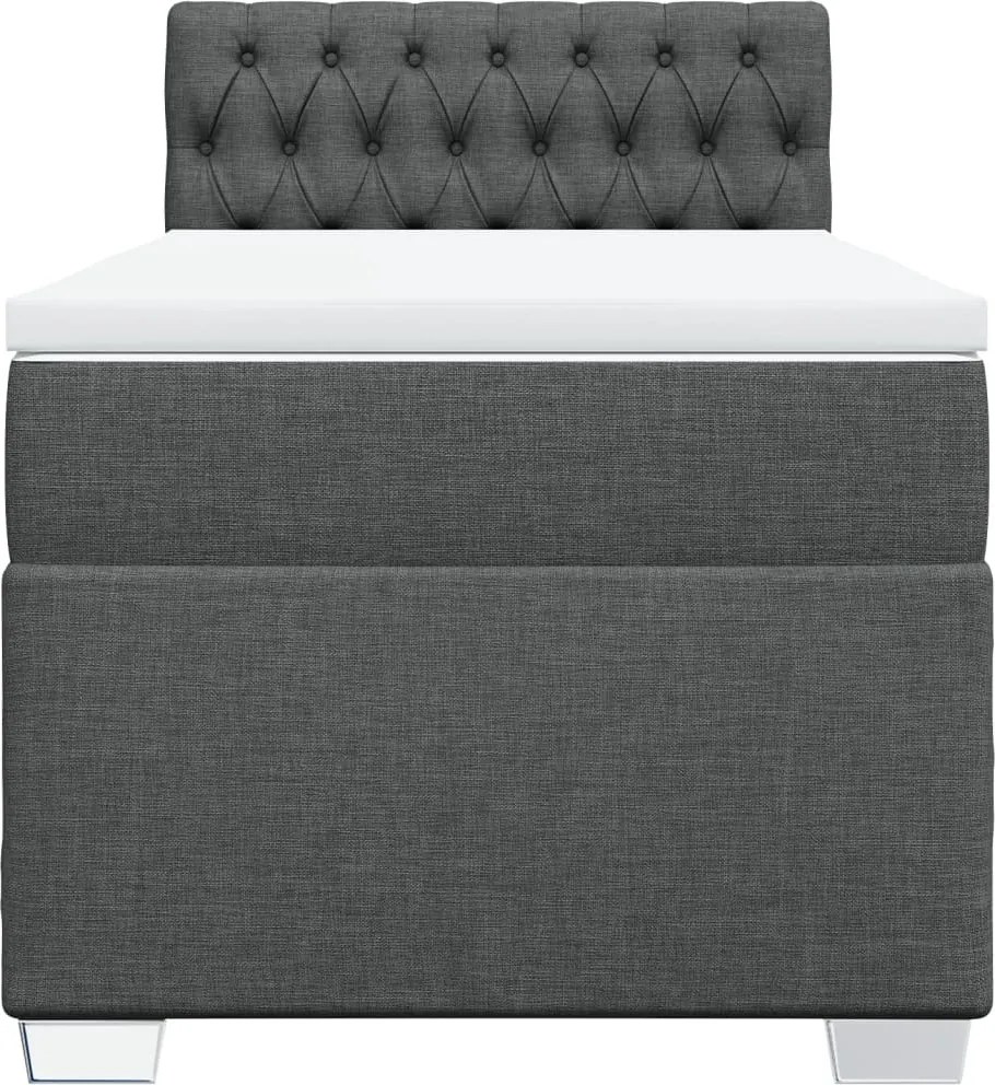Box spring postel s matrací tmavě šedá 100 x 200 cm textil 3285807