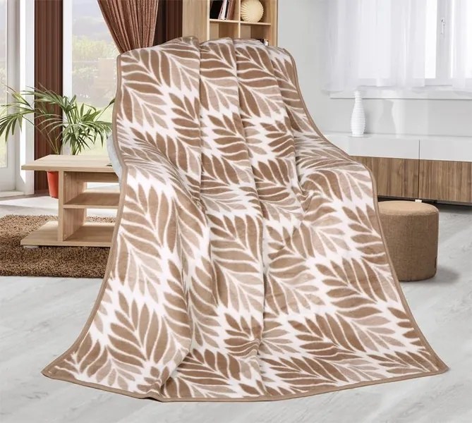 Bellatex Přikrývka Karmela PLUS  jednolůžko 150x200 cm List Béžová