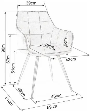 Jídelní židle Lilia Velvet, modrá / černá