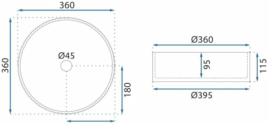 Skleněné umyvadlo na desku REA SURI, hnědá mat