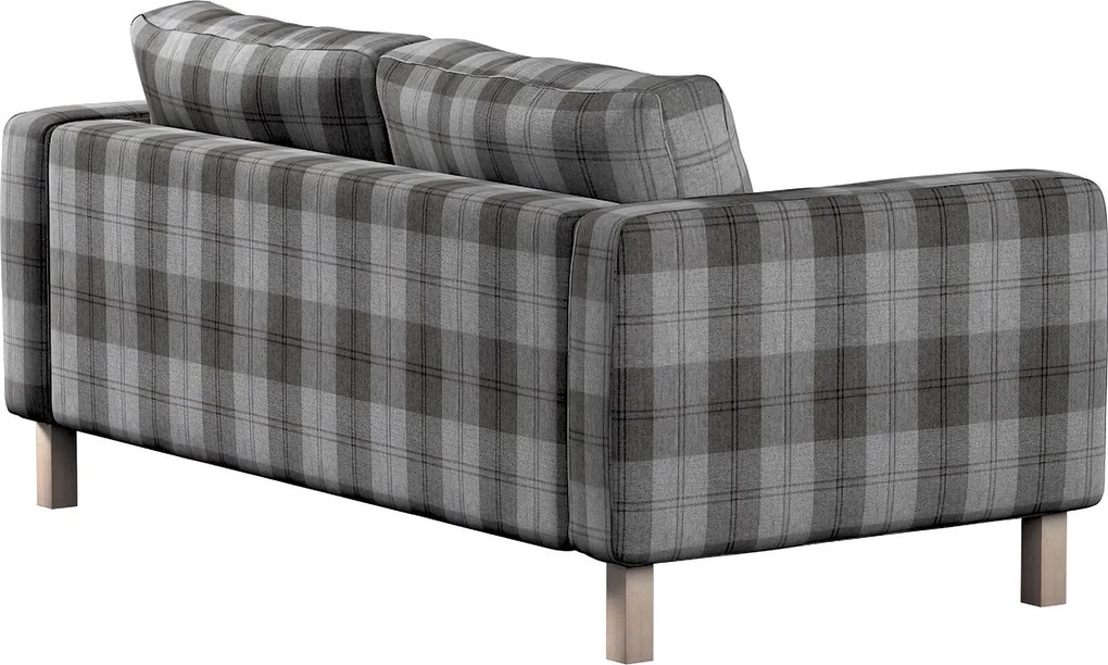 Potah na pohovku IKEA Karlstad 2-místná, nerozkládací, krátký barva šedá látka pletený vzor, vzorované