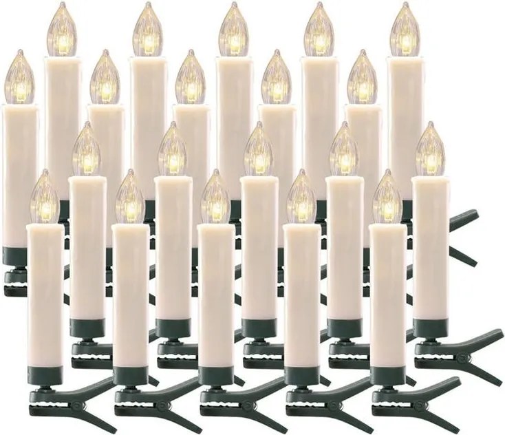 Bezdrátové LED svíčky na stromeček sada 20 ks