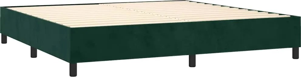 Box spring postel s matrací tmavě zelená 200x200 cm samet 3132582