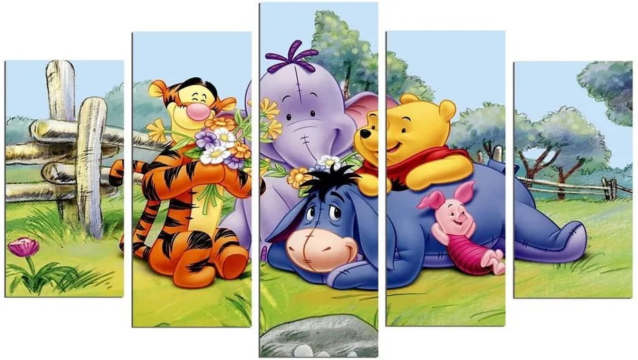 5dílný obraz Winnie the Pooh