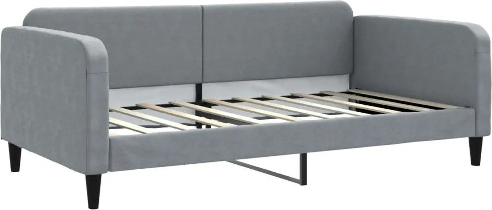 Válenda s přistýlkou a světle šedá 100 x 190 cm textil 3196893