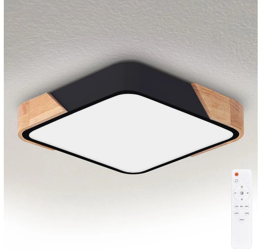 Brilagi - LED Stmívat. svítidlo PILANA LED/48W/230V dub/černá 42x42 cm + DO