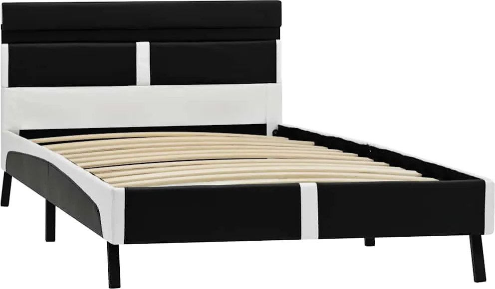 Rám postele s LED světlem černý umělá kůže 90 x 200 cm 280302