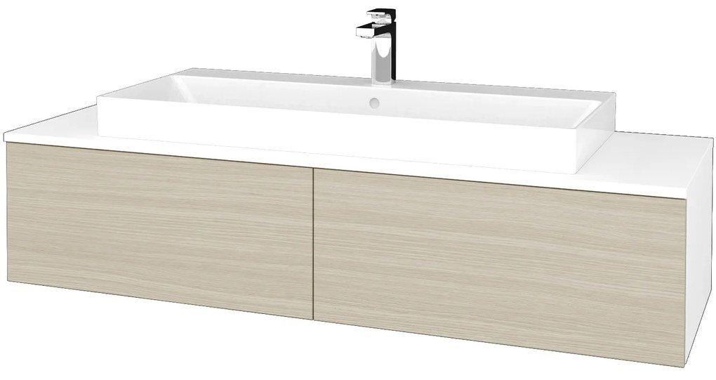 Dřevojas Koupelnová skříňka MODULE SZZ12 140 Varianta: M01 Bílá mat / M01 Bílá mat