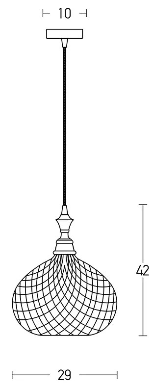 Zambelis 1985 závěsné svítidlo z kouřového skla, 1xE27, 42cm