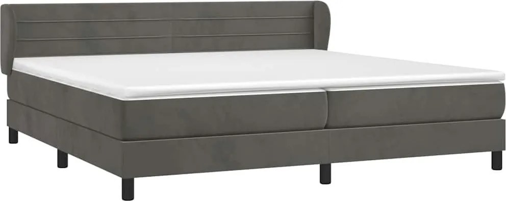 Box spring postel s matrací tmavě šedá 200x200 cm samet 3127572