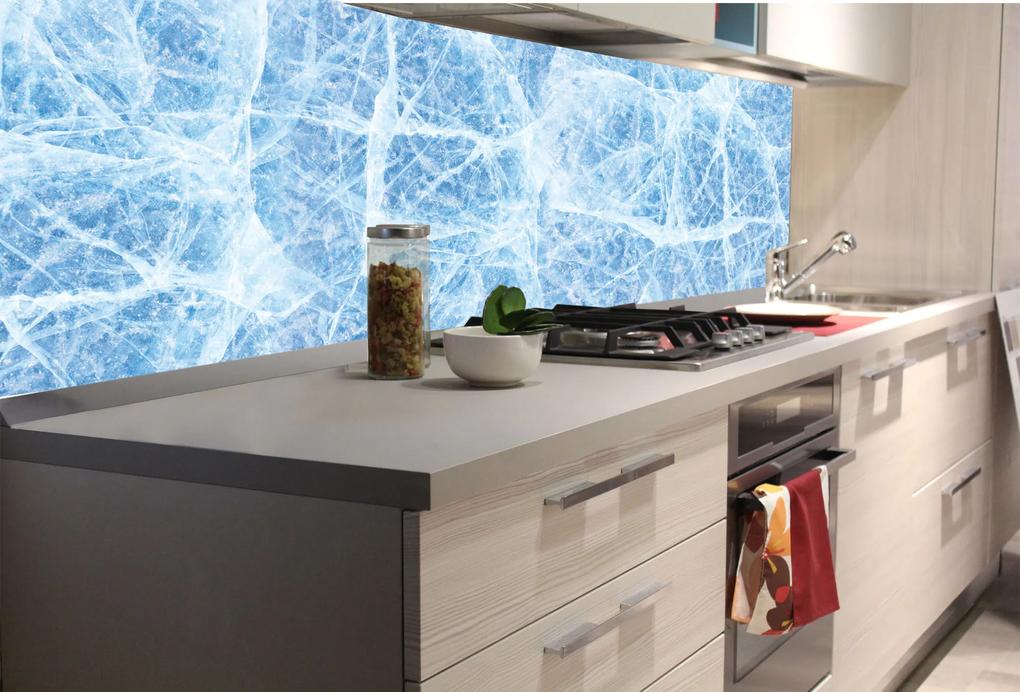 DIMEX | Fototapeta do kuchyně Povrch ledu KI-180-283 | 180 x 60 cm | modrá, bílá