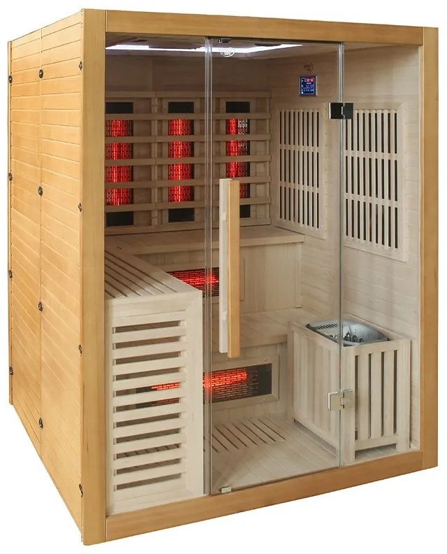 BPS-koupelny Kombinovaná sauna 2v1  - Infrasauna + finská sauna 160x160, 3-4 osoby