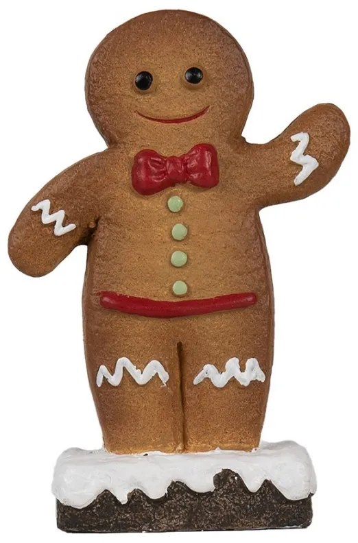 Hnědá vánoční dekorace Perníček Gingerbread - 10*5*15 cm