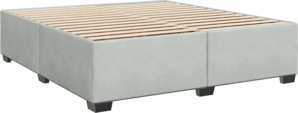Rám postele bez matrace světle šedý 200 x 200 cm samet 3284655