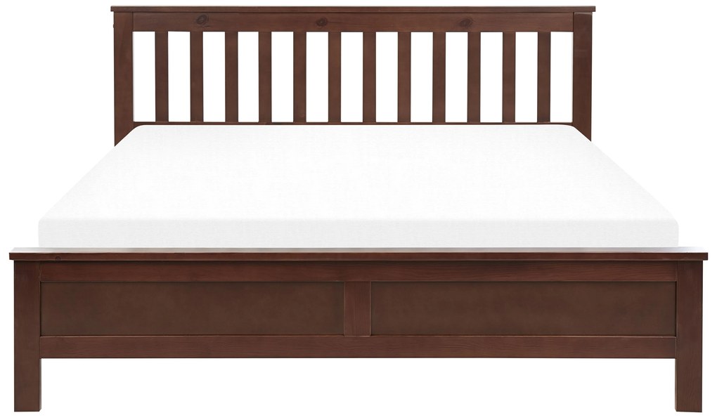 Dřevěná postel 160 x 200 cm tmavé dřevo MAYENNE Beliani