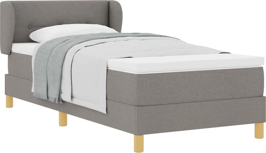 Postel s boxspringem s čelo Taupe 80 x 200 cm textil 3340182