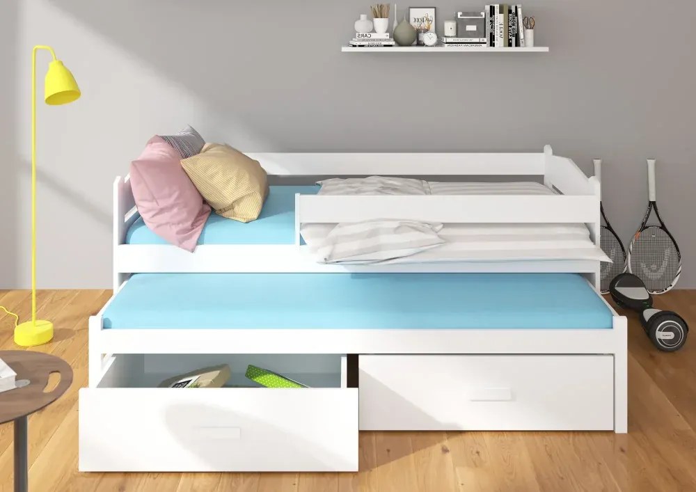 Postel dvojitá s bariérou a matracemi TIARRO 180x80