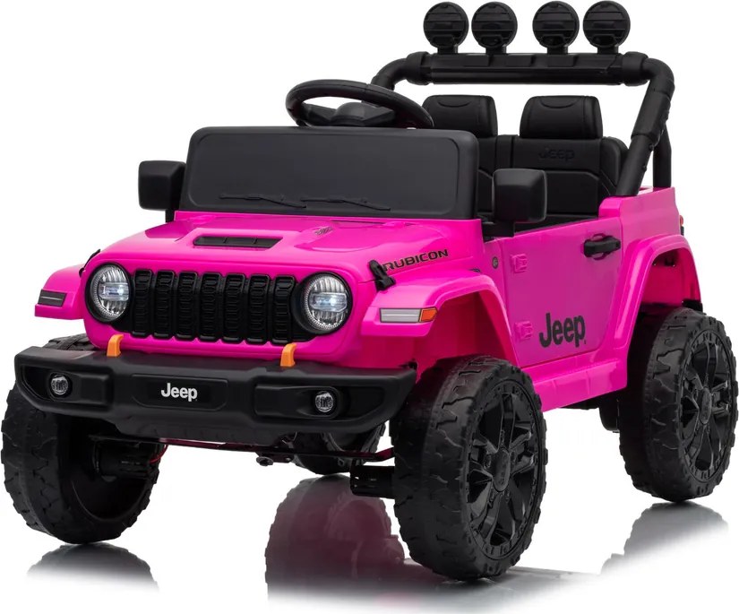 LEAN CARS Akumulátorové vozidlo Jeep Rubicon DK-JWR558 24 V, růžové