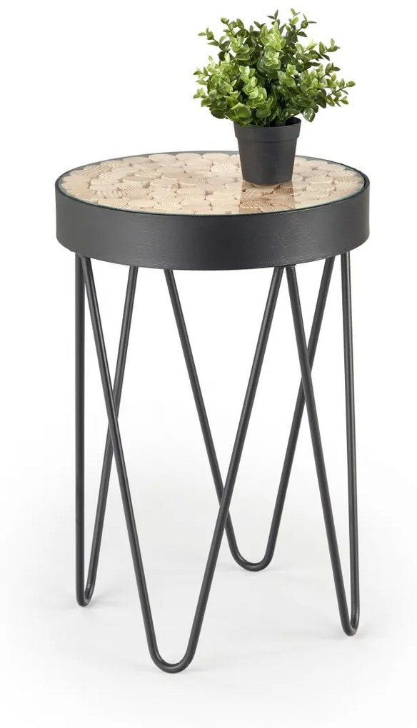 Odkládací stolek Naturo modřínové dřevo/černý