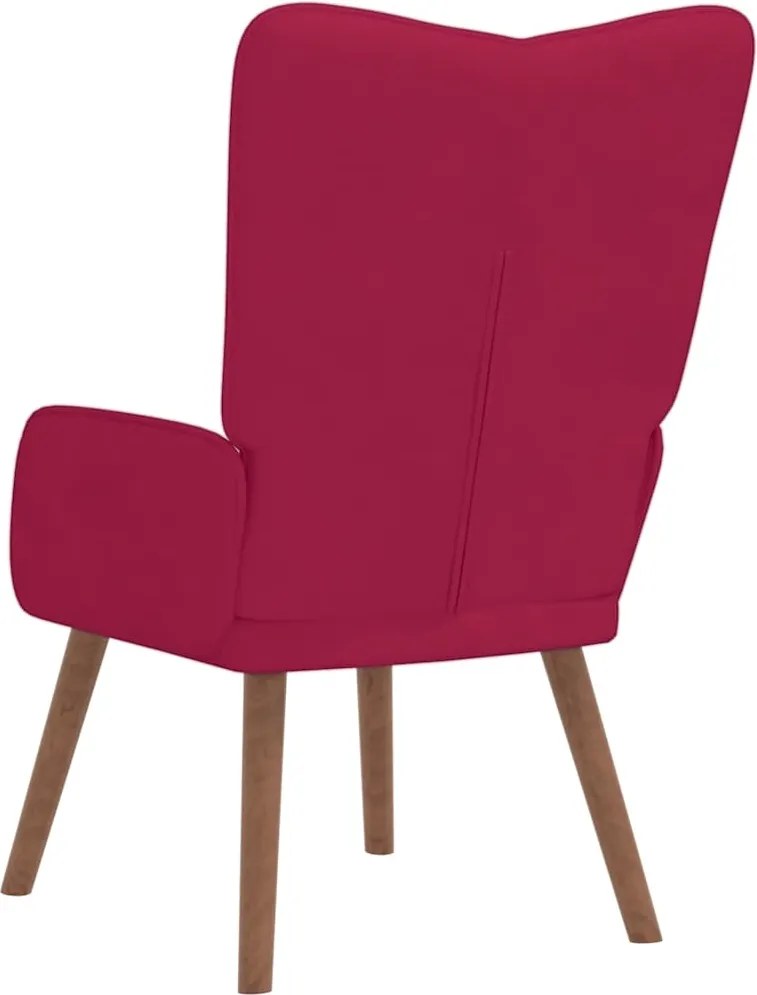 Relaxační křeslo vínové samet 327660