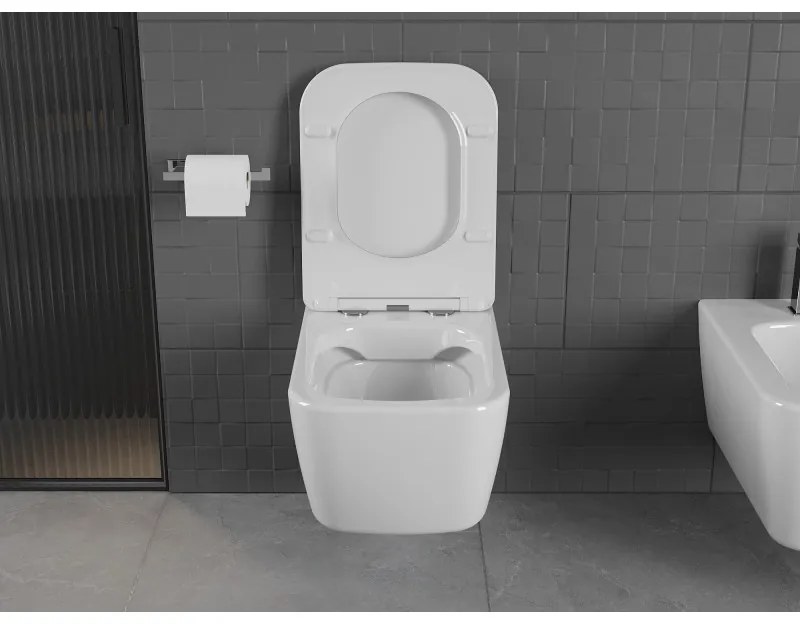 Mexen STELLA, závěsné wc s pomalu padajícím WC sedátkem, 51 x 35 cm, bílá, 30680900