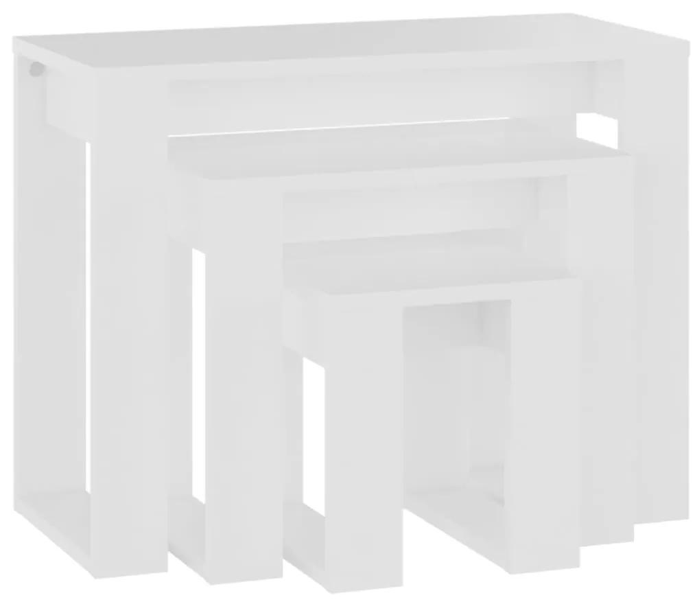 Hnízdové stolky 3 ks bílé kompozitní dřevo - Default Title