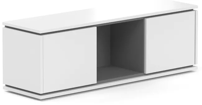Závěsná skříň Creator 123,2 x 35 x 40 cm, antracit / bílá