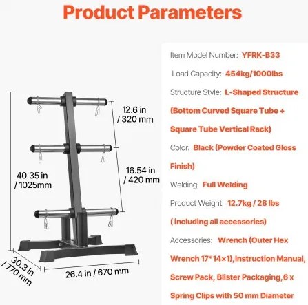 Stojan na činky pro domácí posilovnu, 5,1 cm, nosnost 453,6 kg