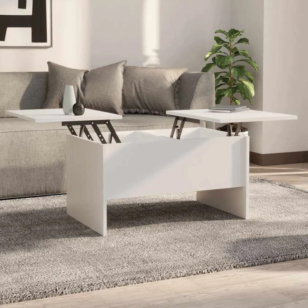 vidaXL Konferenční stolek 80 x 50 x 42,5 cm kompozitní dřevo [809732] Barva: bílá s vysokým leskem