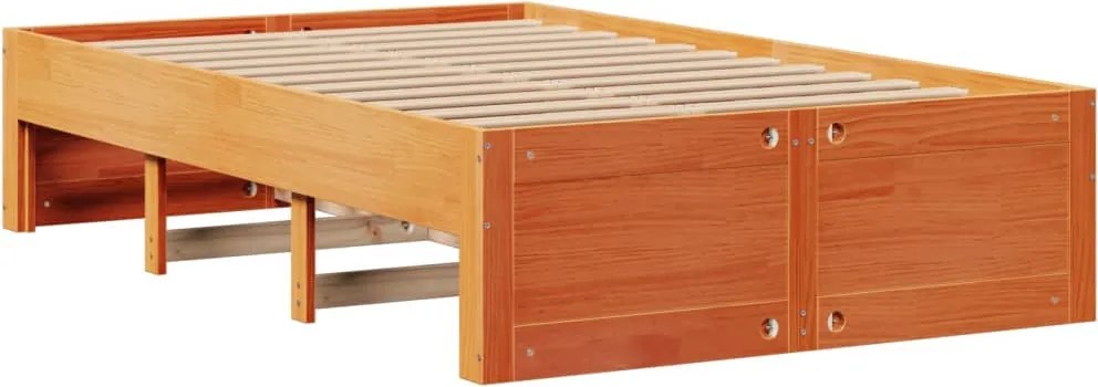 Postel bez matrace se zásuvkami hnědá 135x190 cm masiv borovice 3308821