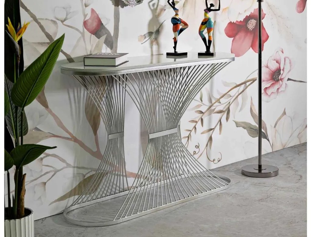 Designová konzole Harshad 120 cm stříbrná
