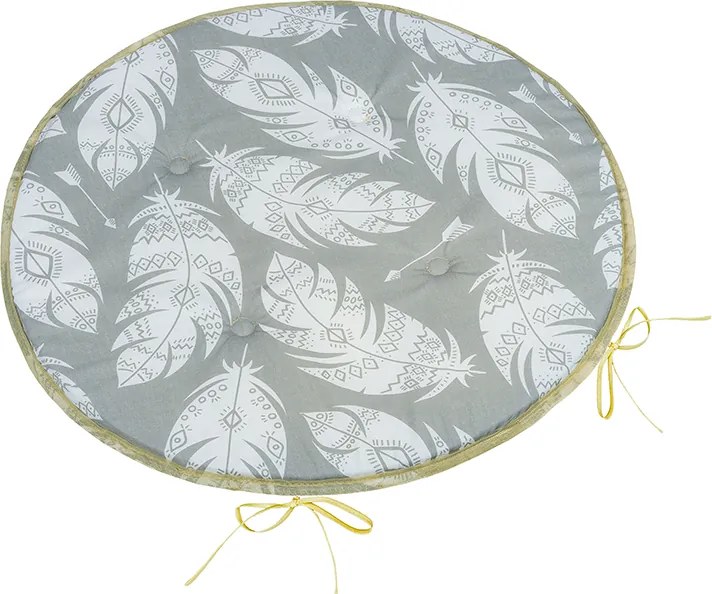 Bellatex Sedák Adéla kulatý hladký Šedá,Bílá 40 cm, (průměr)