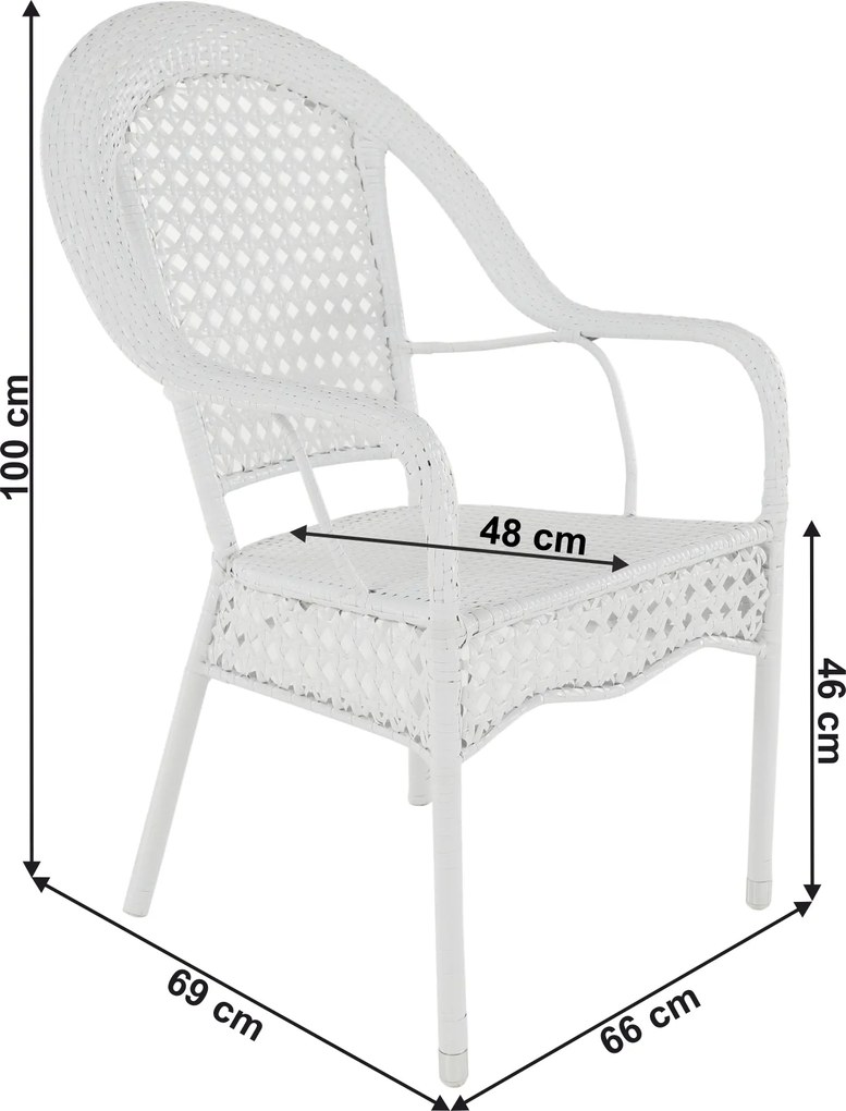 Kondela Zahradní set 1 + 4, bílá, KOVEN