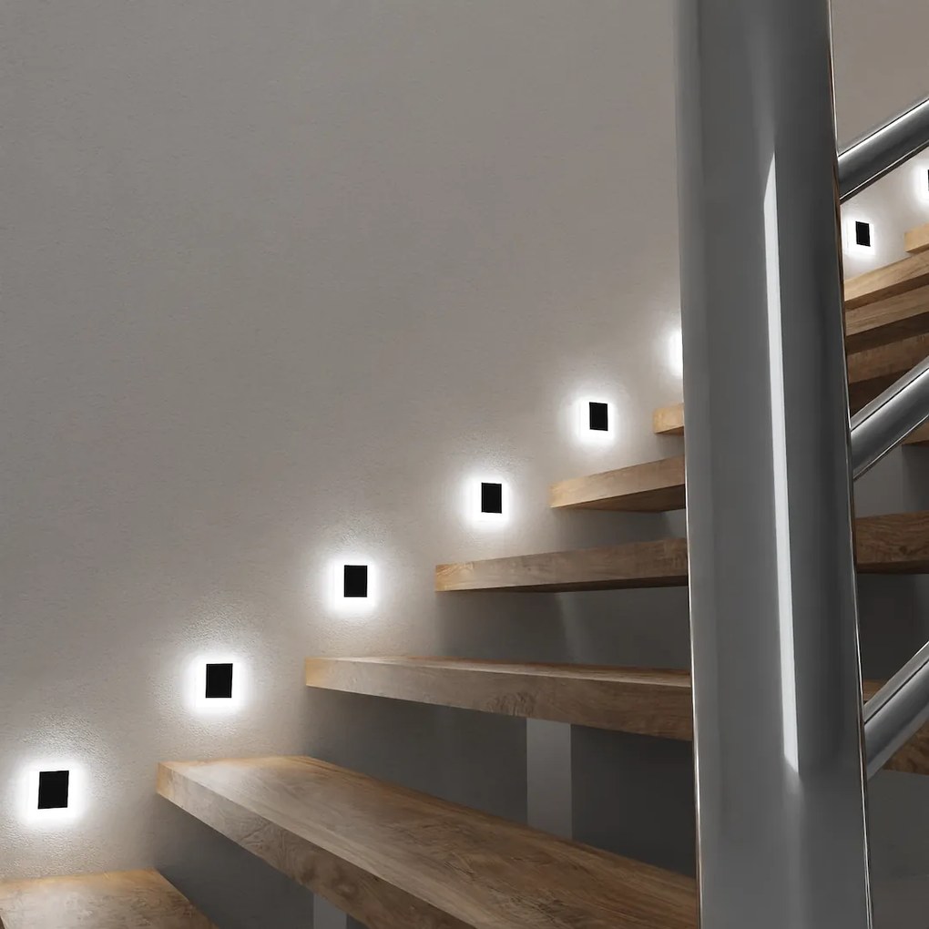 Schodišťové LED svítidlo Capri, 1x LED 0,6w, 4000k, b