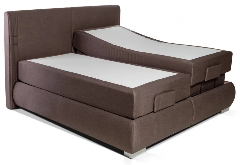 Boxspring postel 180x200 s elektrickým polohováním Galileo hnědý